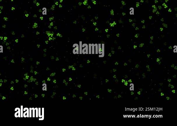 St. Patrick's Day With Floating Shamrocks Background Loop Stock Video ...