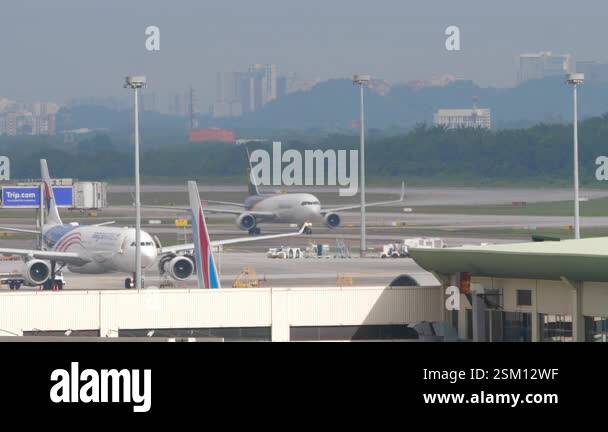 KUALA LUMPUR, MALAYSIA - JANUARY 12, 2025: Cargo plane Boeing 767 of ...