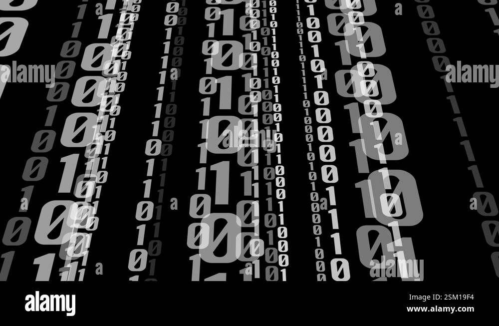 Binary code revealed unraveling the language of computers on a dark background Stock Video ...