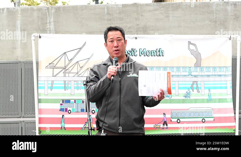 4K HD video of AC Transit rep Ryan Lou speaking at TFP Transit Rally ...