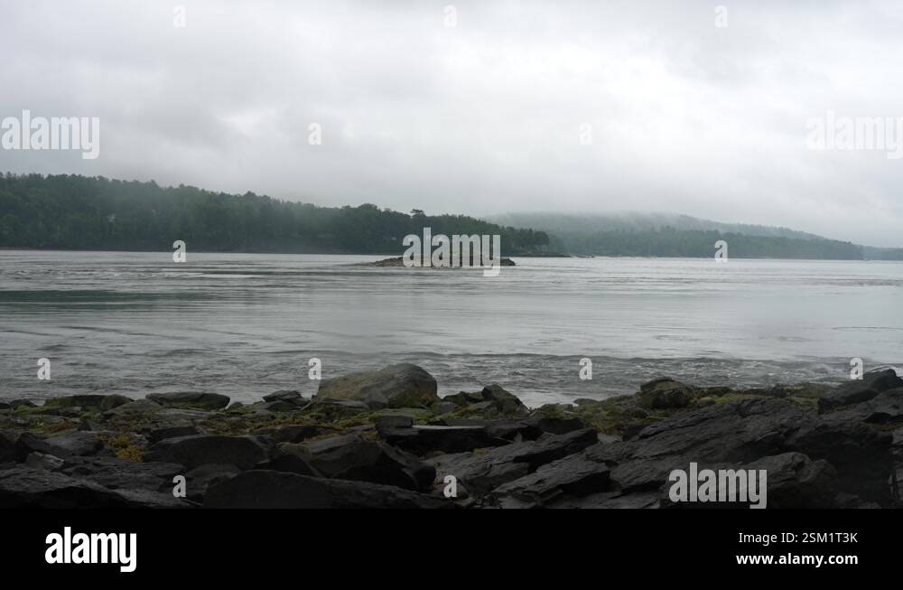Water rushes in to land due to tidal imbalance at reversing falls maine ...