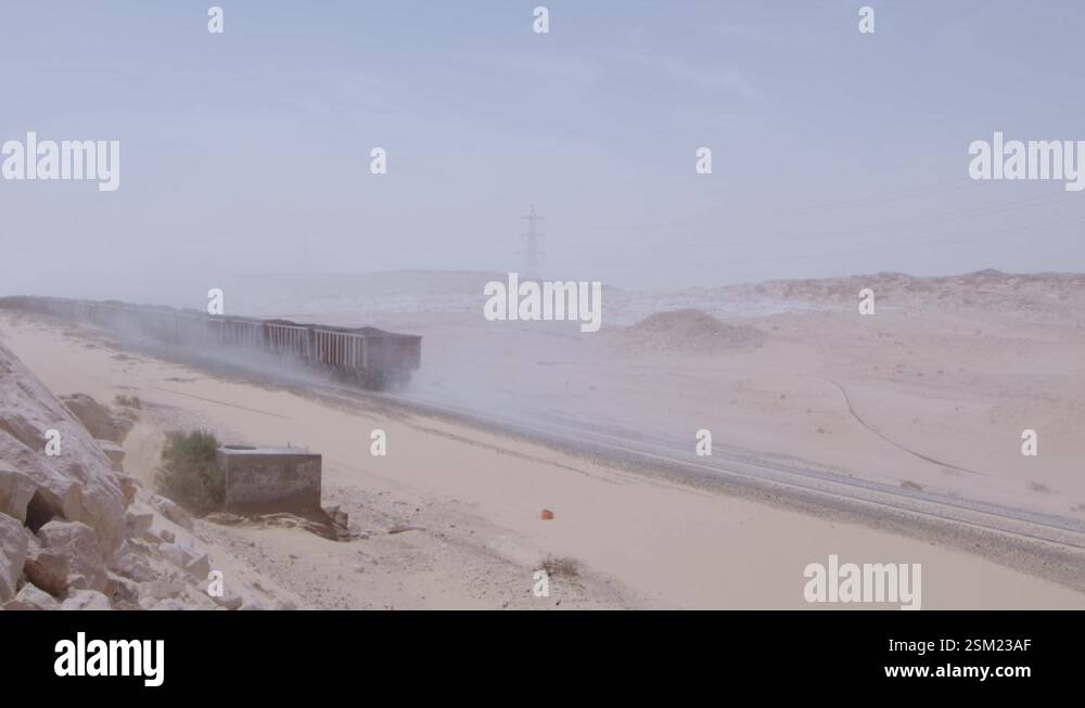 The Iron Ore Train of Mauritania. The Desert train. Sahara Desert. the ...
