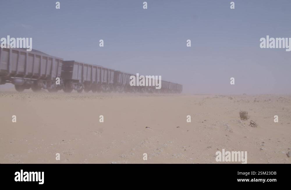 The Iron Ore Train of Mauritania. The Desert train. Sahara Desert. the ...