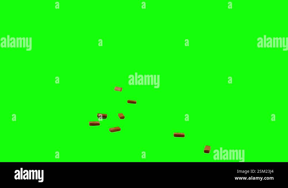 Bulk of bricks sliding in from left side of the screen and scattering ...