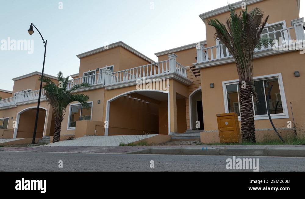 Modern exterior of the house. house with its own territory and large ...