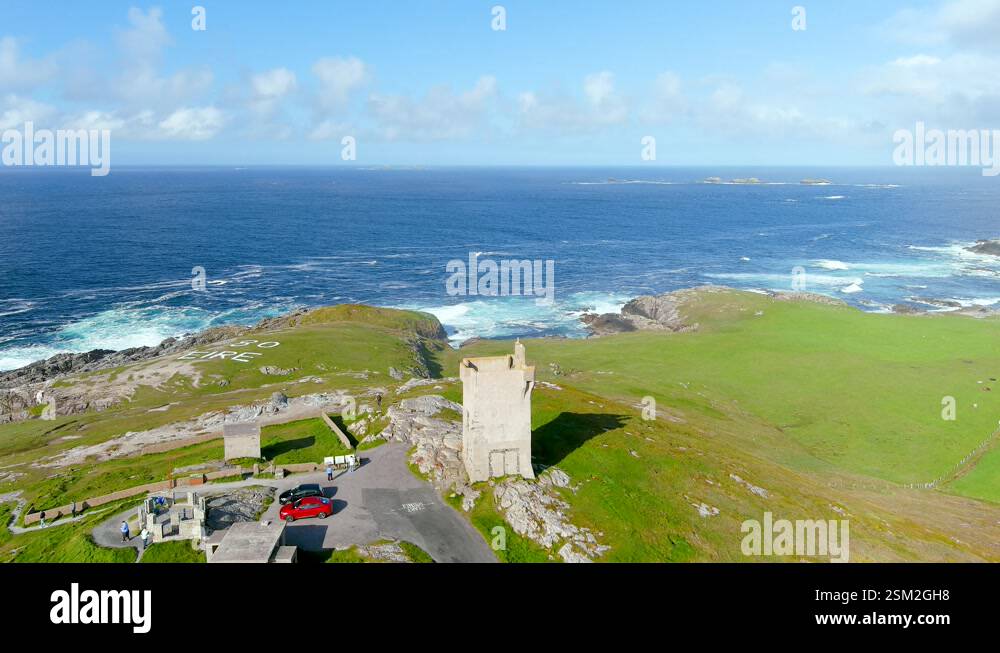 Banba's Crown aerial view, Malin Head, Wild Atlantic Way. Co. Donegal ...