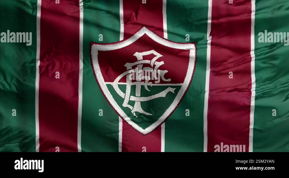 A waving flag of the Fluminense Football Club a Brazilian sports club ...