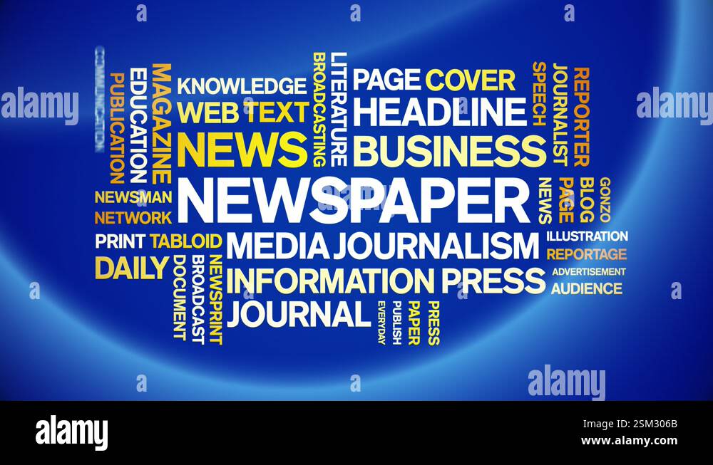 Newspaper animated tag word cloud,animation kinetic typography seamless ...
