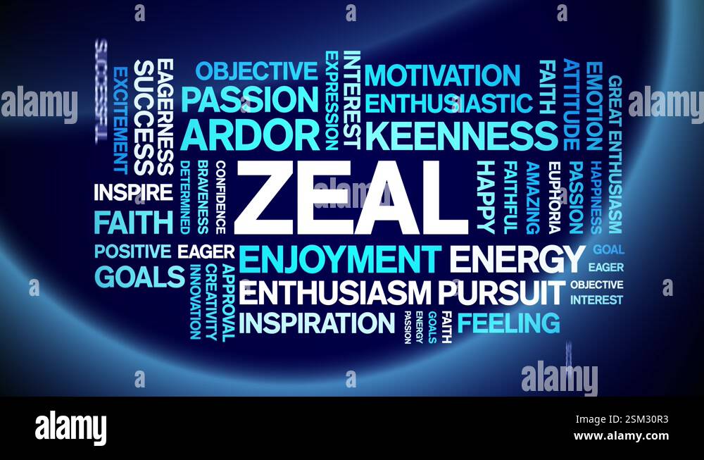 Zeal animated tag word cloud,animation text kinetic typography seamless loop Stock Video Footage ...