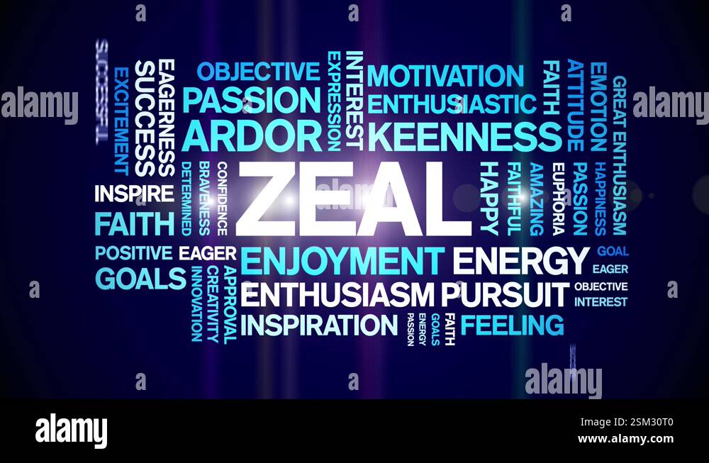 Zeal animated tag word cloud,animation text kinetic typography seamless loop Stock Video Footage ...