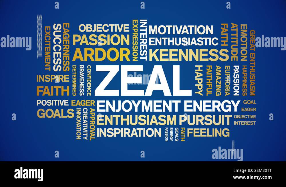 Zeal animated tag word cloud,animation text kinetic typography seamless loop Stock Video Footage ...