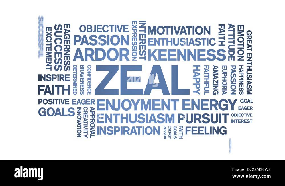 Zeal animated tag word cloud,animation text kinetic typography seamless loop Stock Video Footage ...