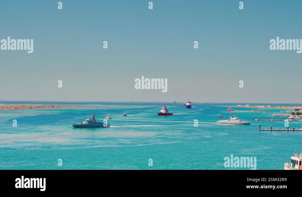 4k, Aerial view panorama marina and port Lighthouse, Yanbu, Saudi ...