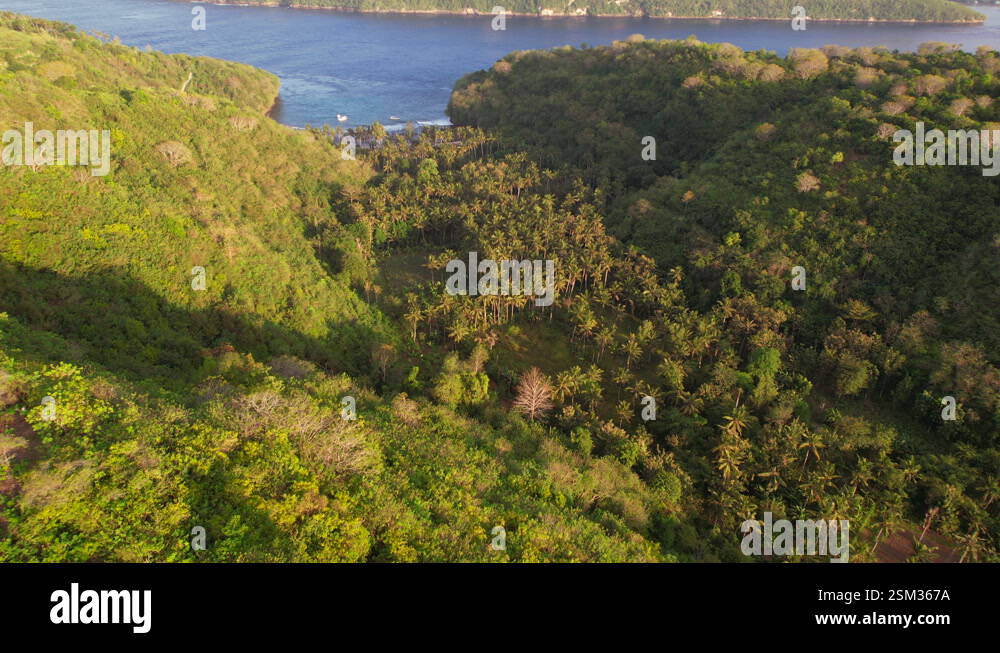 Distant Aerial View of Gamat Bay Beach in Nusa Penida of Bali Indonesia ...