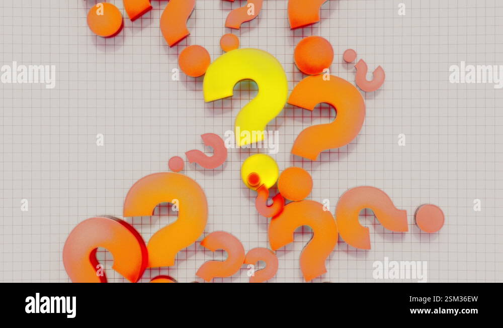 Question mark symbol icons animation. Ask For Ideas Concept. 3D Render ...