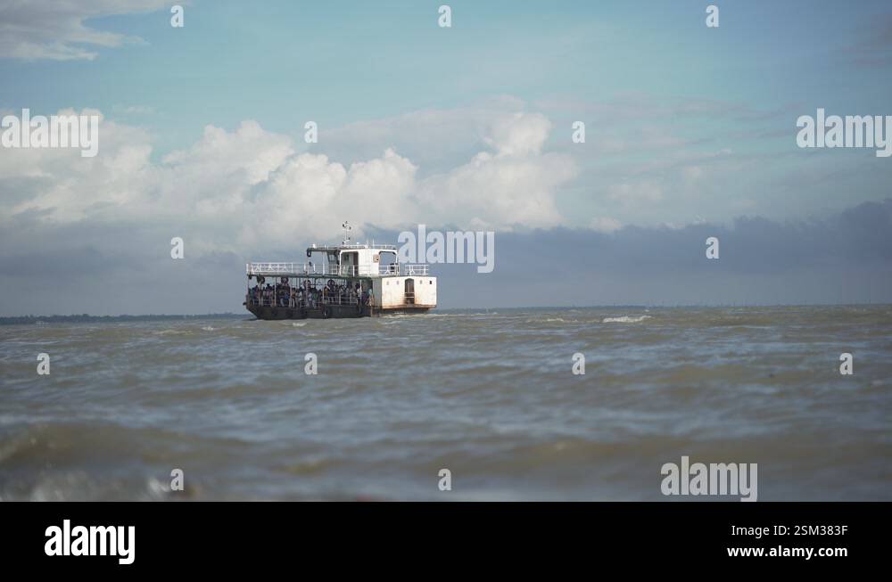 Vessels run over the river Ganges, which is the estuary of the river ...