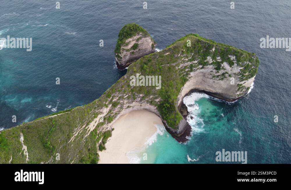 Kelingking Beach on Nusa penida island with its Tyrannosaurus Rex or T ...