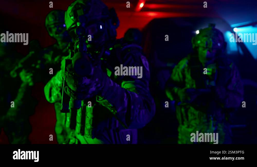 army force, counter terrorist tactical unit with modern guns and ...