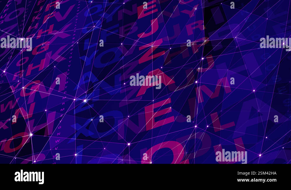 Unleashing creativity moving letters and connected lines in an abstract ...