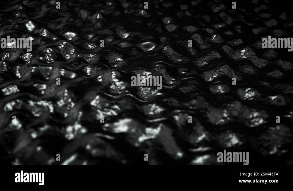 Abstract Dark Black Fluid Metal In 3D Animated Seamless VJ Loop Visuals ...