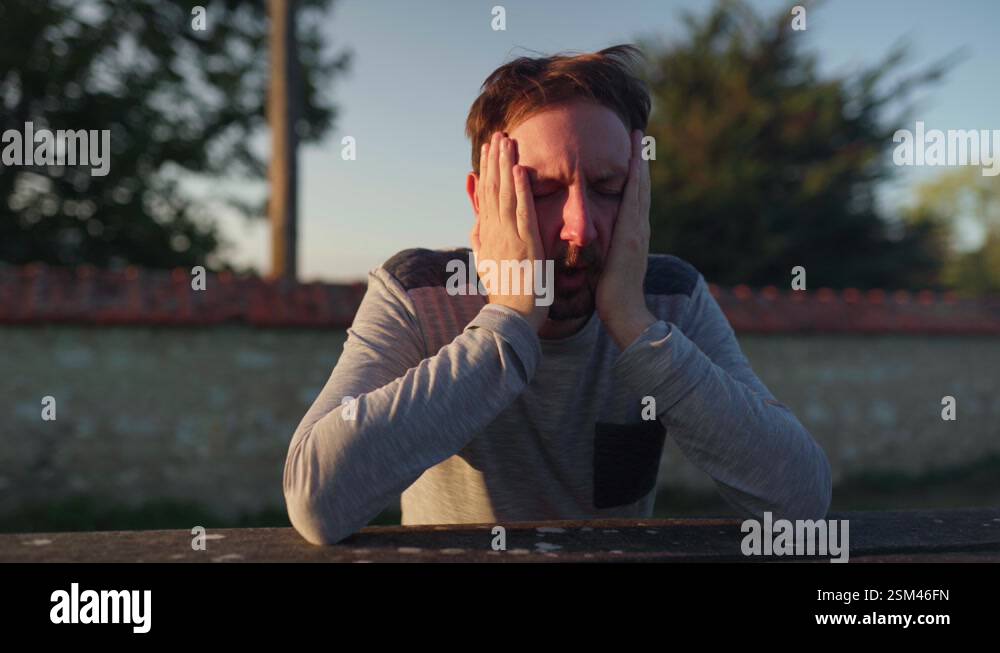 Head in hands. Unhappiness and emotional. Suicide, killer of young men ...
