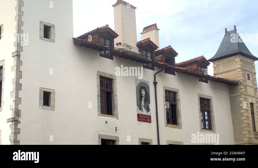 Portrait of Louis XIV on the wall of Maison Louis XIV in St-Jean-de-Luz ...