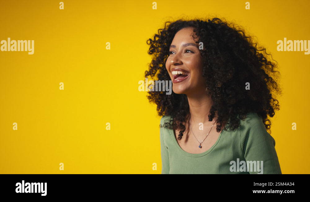Studio portrait yellow background Stock Videos & Footage - HD and 4K ...