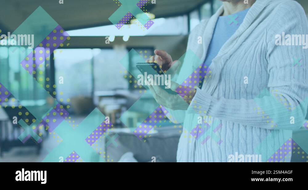 Animation symbols over midsection caucasian Stock Videos & Footage - HD ...