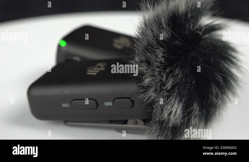 Close up view of the Dji Mic on a rotating table Stock Video Footage ...