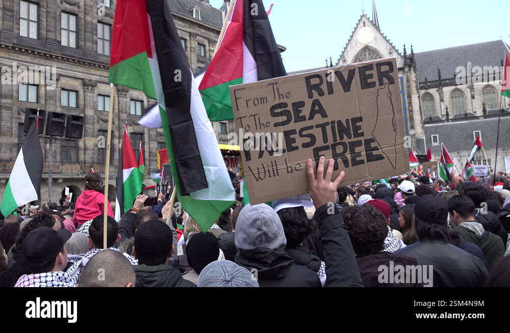 Free Palestine slogans and signs, demonstration Israel Gaza war in ...