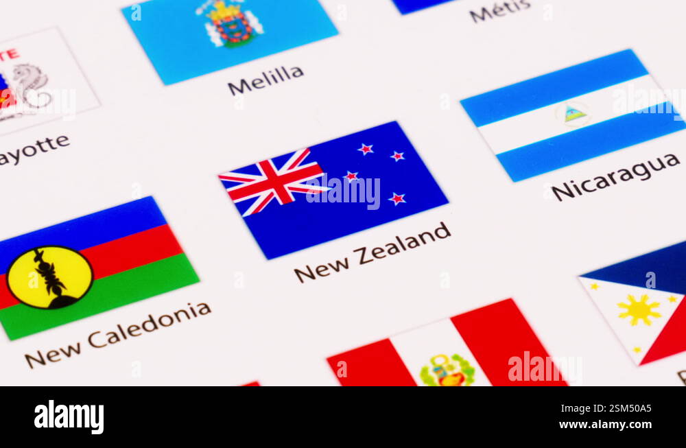 Close up shot of flags of several countries in the world. illustrative ...