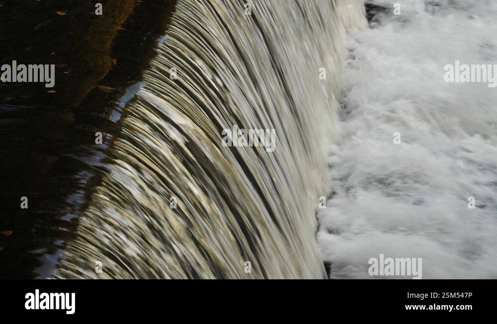 waterfall in slow-motion. Close-up of water running down Stock Video ...