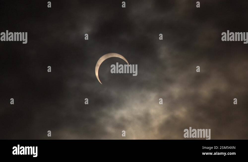The annular solar eclipse as seen from Meridian Idaho Stock Video ...