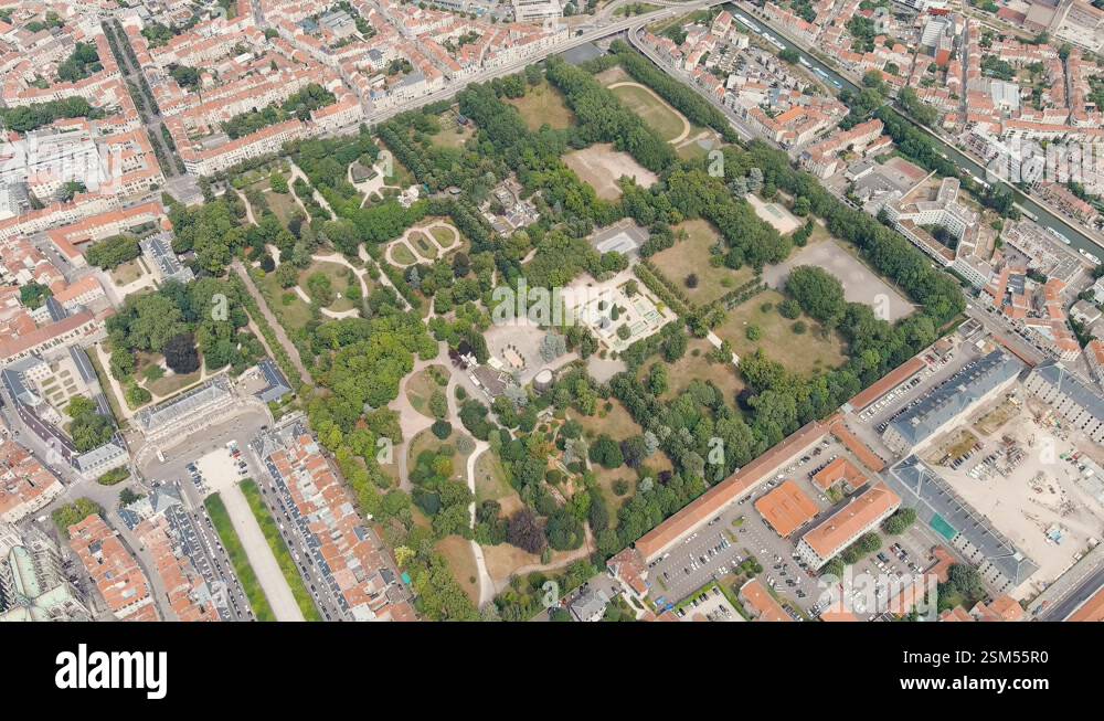 Nancy, France. Pepinier Park - Forest park with walking paths, rose ...