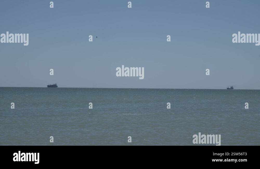 Ships in the ocean. two distant ships in the ocean Stock Video Footage ...