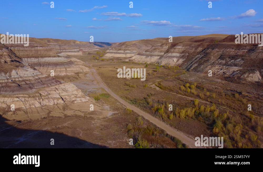 spectacular views of multicolored sand formations in Alberta, Canada ...