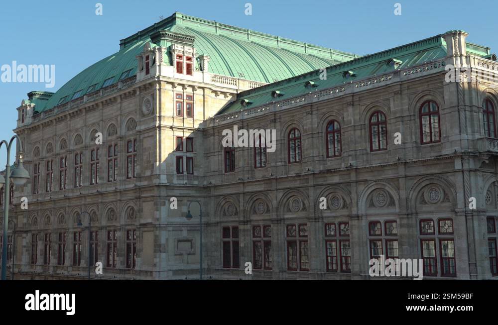 Zooming In of Vienna State Opera Green Rooftop Stock Video Footage - Alamy