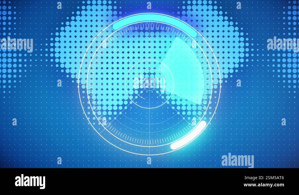 Animation of scope scanning on blue background Stock Video Footage - Alamy