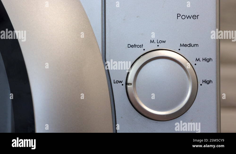 The Human Hand Closes The Door Of The Microwave Oven And Sets Its ...