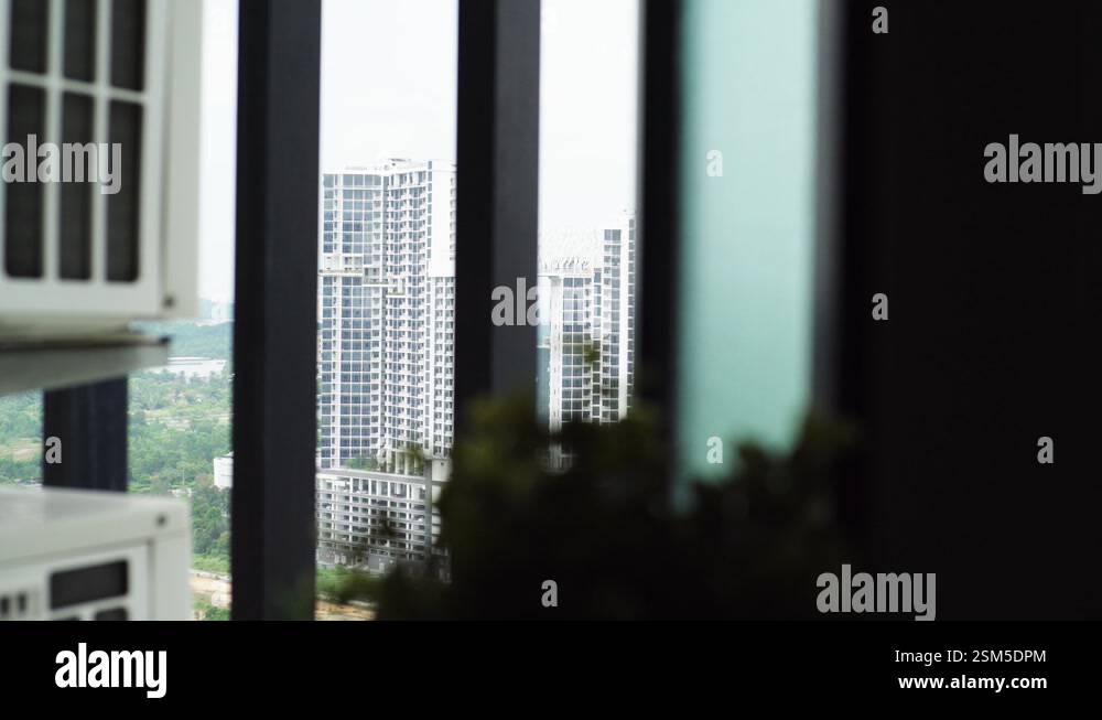 city view through window, modern apartment Stock Video Footage - Alamy