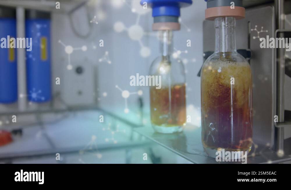 Animation molecules over scientific laboratory Stock Videos & Footage ...