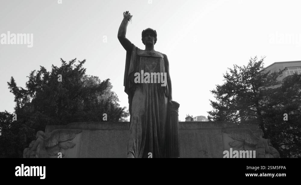 Tilt camera movement recording details of the Gesneuvelden Monument in ...