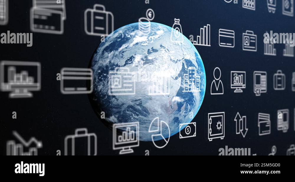 Animation digital icons over globe Stock Videos & Footage - HD and 4K ...