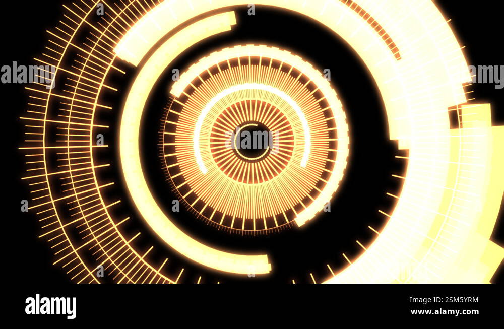 HUD Arc Offset C Yellow VJ Loop Animation 05 Stock Video Footage - Alamy