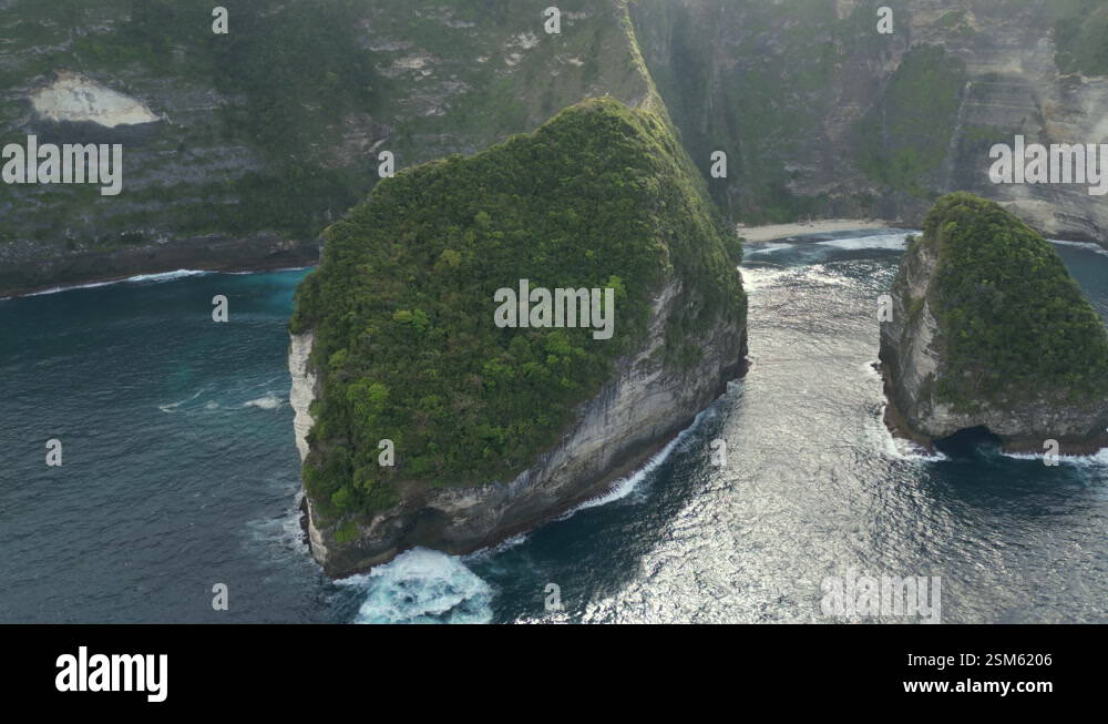 Drone view of T rex head Nusa Penida, Bali Stock Video Footage - Alamy