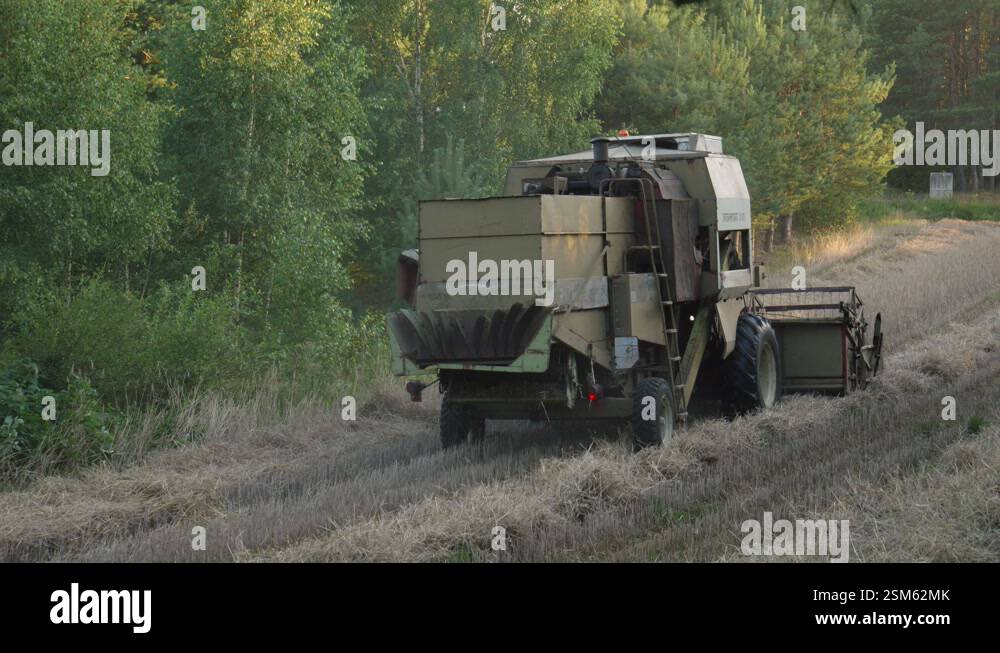 A View of a Tractor Engaged in the Process of Cutting Hay Within a ...
