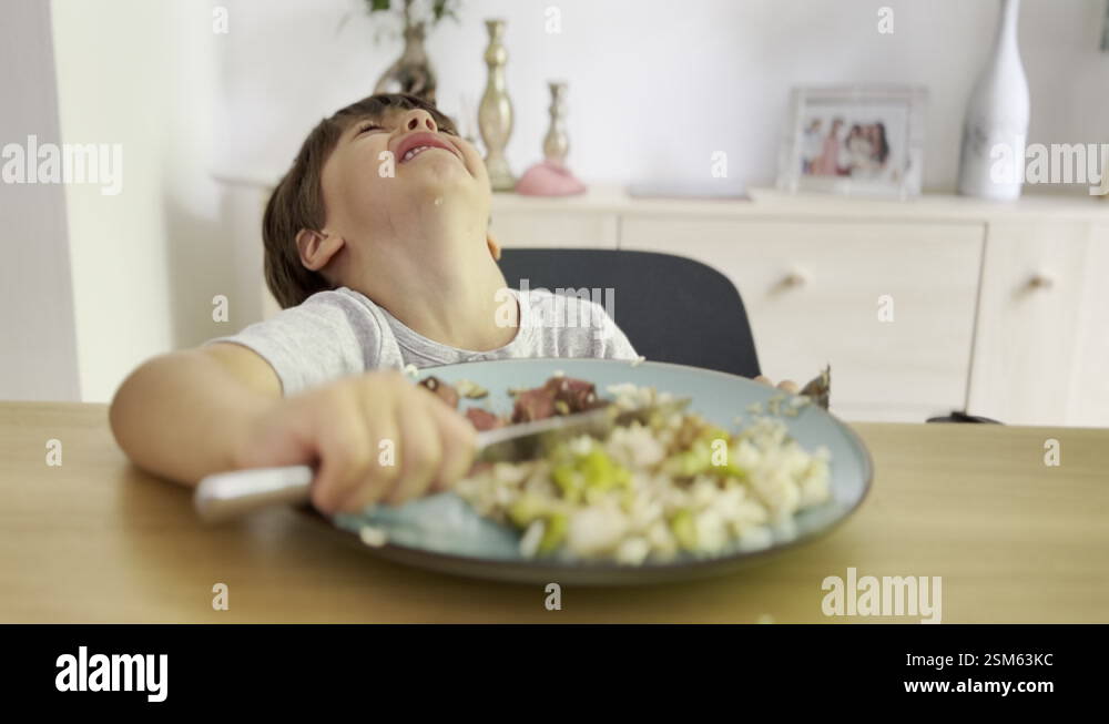 Childhood Aches: Little Boy Suffers While Chewing Food Due to an ...