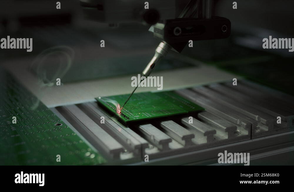 Automatic laser soldering iron. Solders electronic elements for the ...