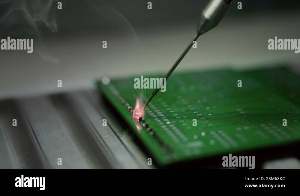 Automatic laser soldering iron. Solders electronic elements for the ...
