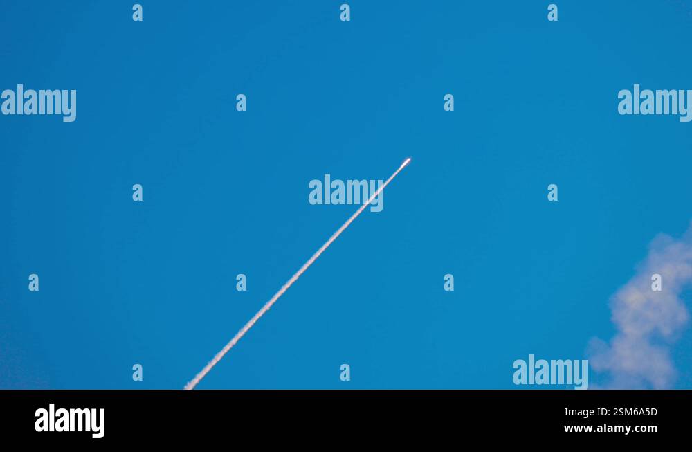 Missile attack. An anti-aircraft missile has the rocket SAM is flying ...